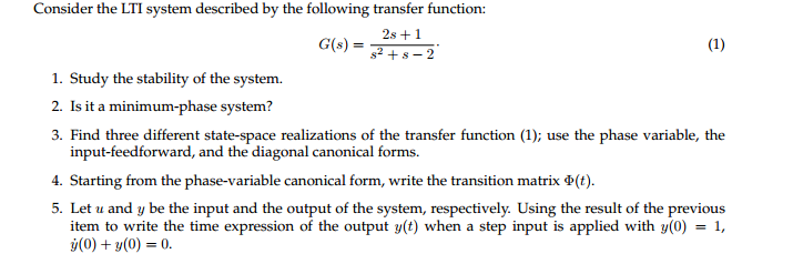 Solved Consider the LTI system described by the following | Chegg.com