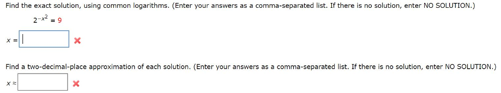 Solved Find the exact solution, using common logarithms. | Chegg.com