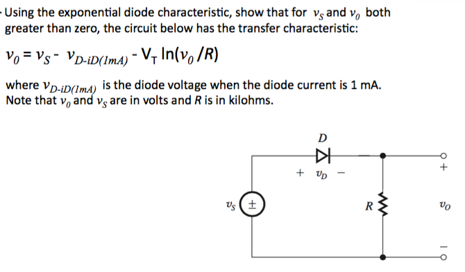 Solved Using the exponential diode characteristic, show that | Chegg.com