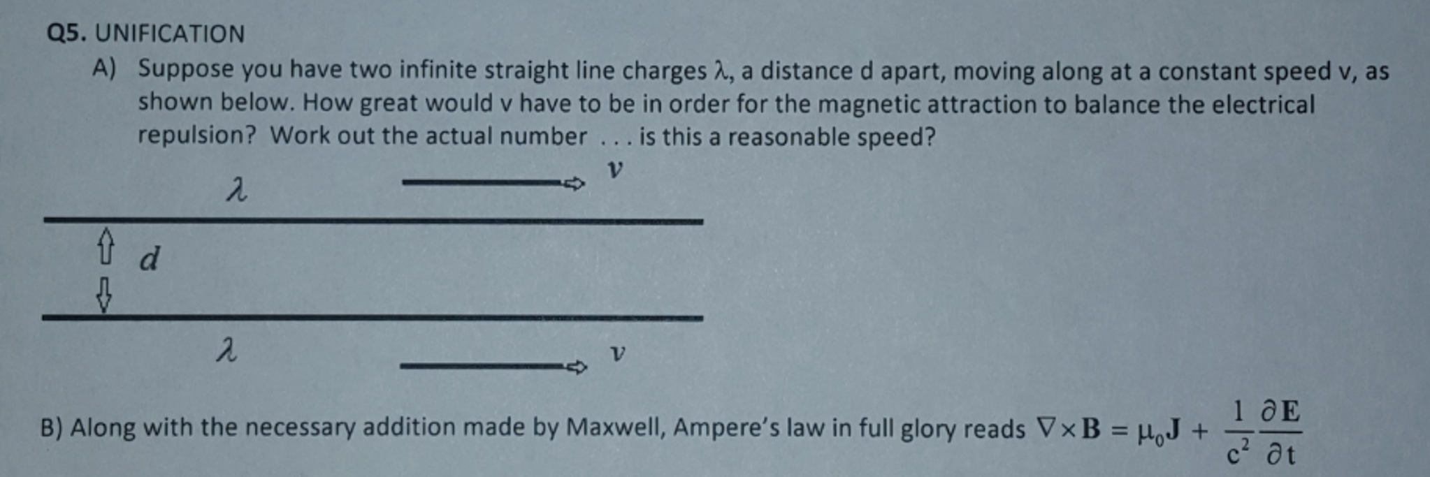 Solved Suppose you have two infinite straight line charges | Chegg.com