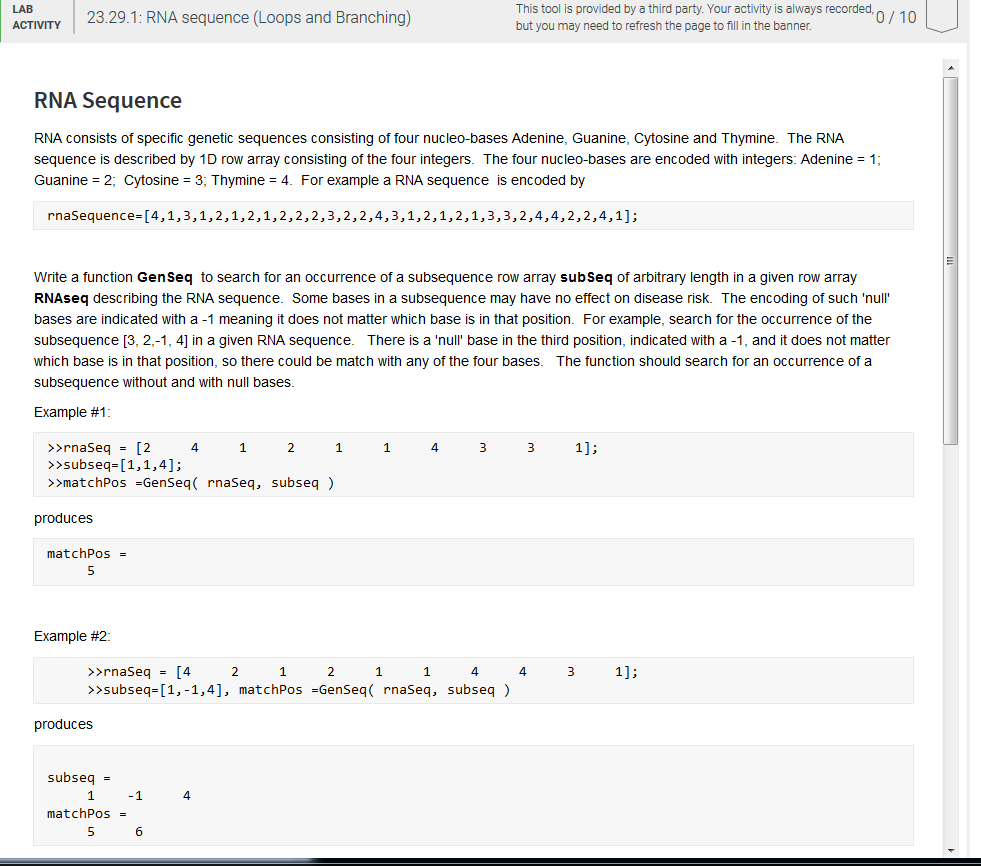 Solved This tool is provided by a third party. Your activity | Chegg.com