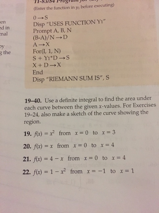 Solved Use a definite integral to find the area under each | Chegg.com