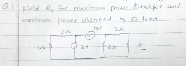 Solved Instructions: Find RL for maximum power transfer and | Chegg.com