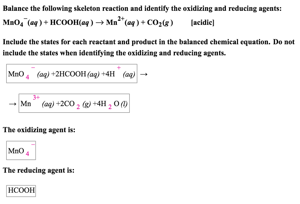 Solved Balance the following skeleton reaction and identify | Chegg.com