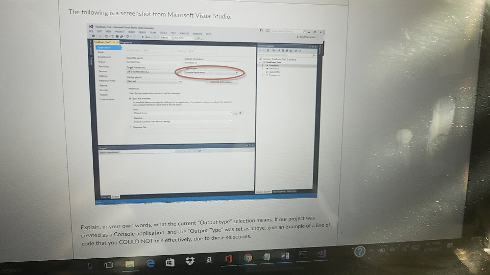 Solved The following is a screenshot from Microsoft Visual | Chegg.com