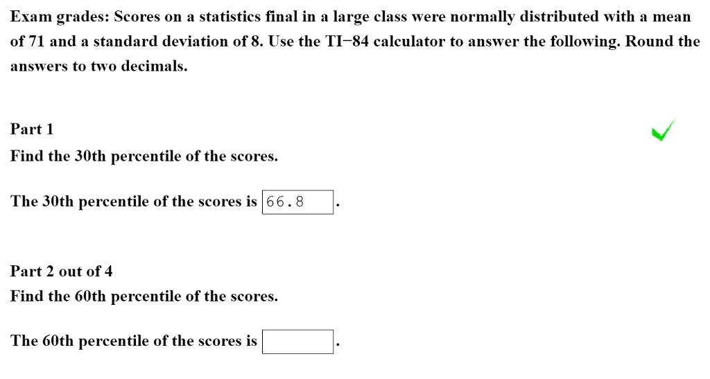 Solved Exam grades: Scores on a statistics final in a large | Chegg.com