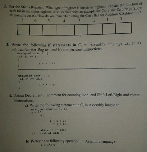 Solved For the Status Register. What type of register is the | Chegg.com