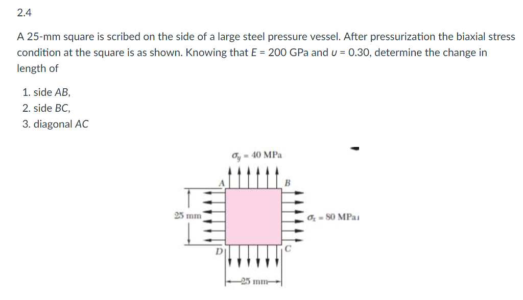 Solved A 25-mm square is scribed on the side of a large | Chegg.com