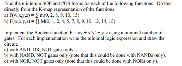 Solved Find The Minimum Sop And Pos Forms For Each Of The 2493