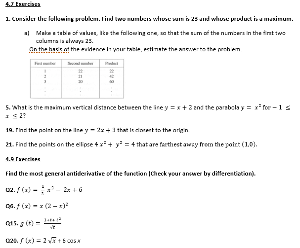 Solved Consider The Following Problem Find Two Numbers 