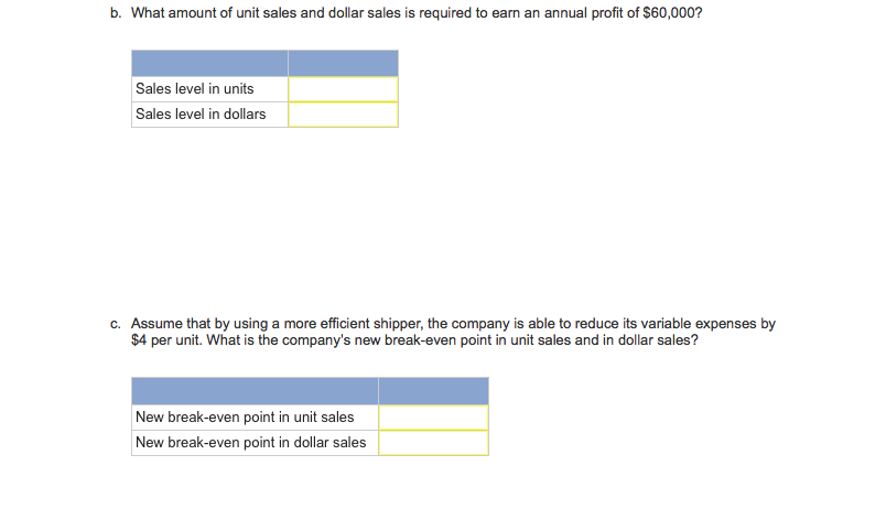 Solved Exercise 5-14 Break-Even and Target Profit Analysis | Chegg.com