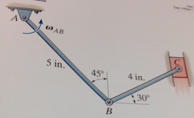 Solved Determine the angular velocity of link AB at the | Chegg.com