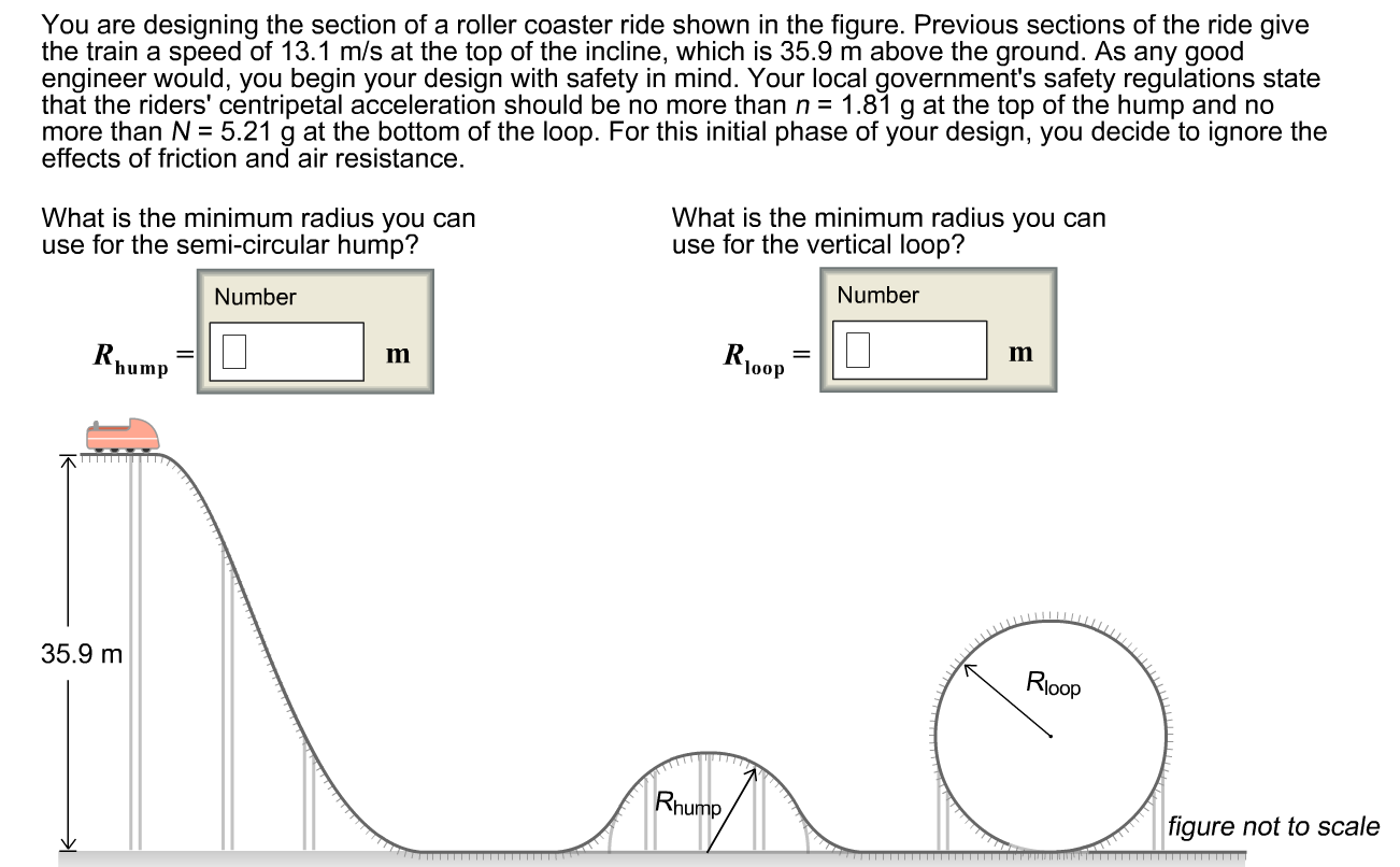 Solved You are designing the section of a roller coaster | Chegg.com