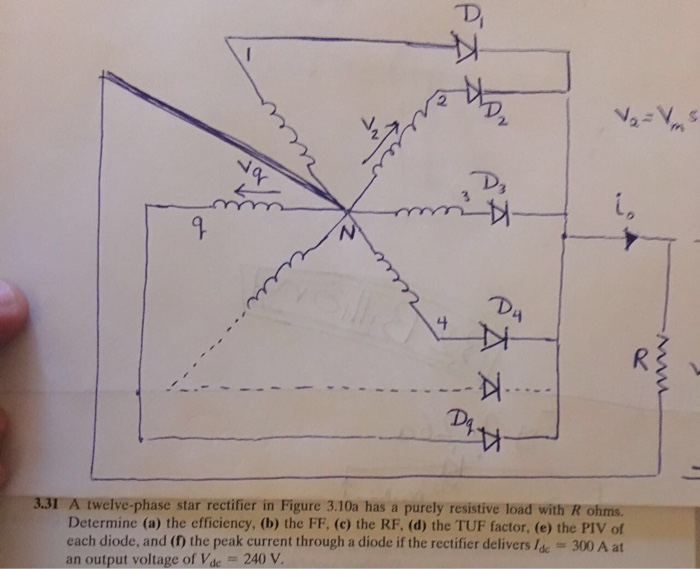 Solved A twelve-phase star rectifier in Figure 3.10a has a | Chegg.com