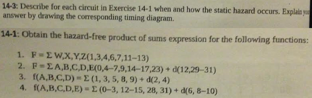 Solved Describe for each circuit in Exercise 14-1 when and | Chegg.com