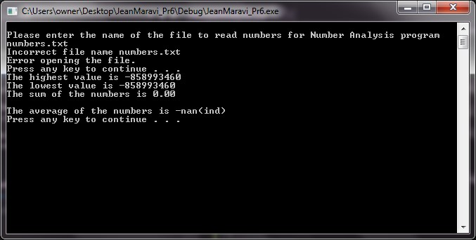 Solved C++ visual studio Project 6: Number Analysis Program | Chegg.com