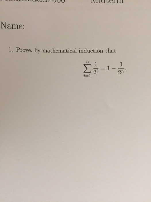 Solved Prove, by mathematical induction that sigma_i=1^n | Chegg.com