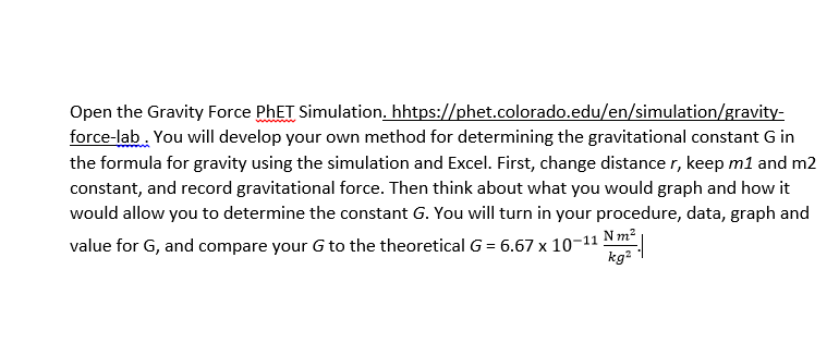 Open the Gravity Force PhET Simulation. | Chegg.com