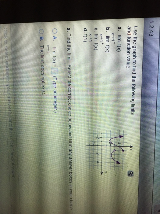 Solved Use the graph to find the following limits and | Chegg.com