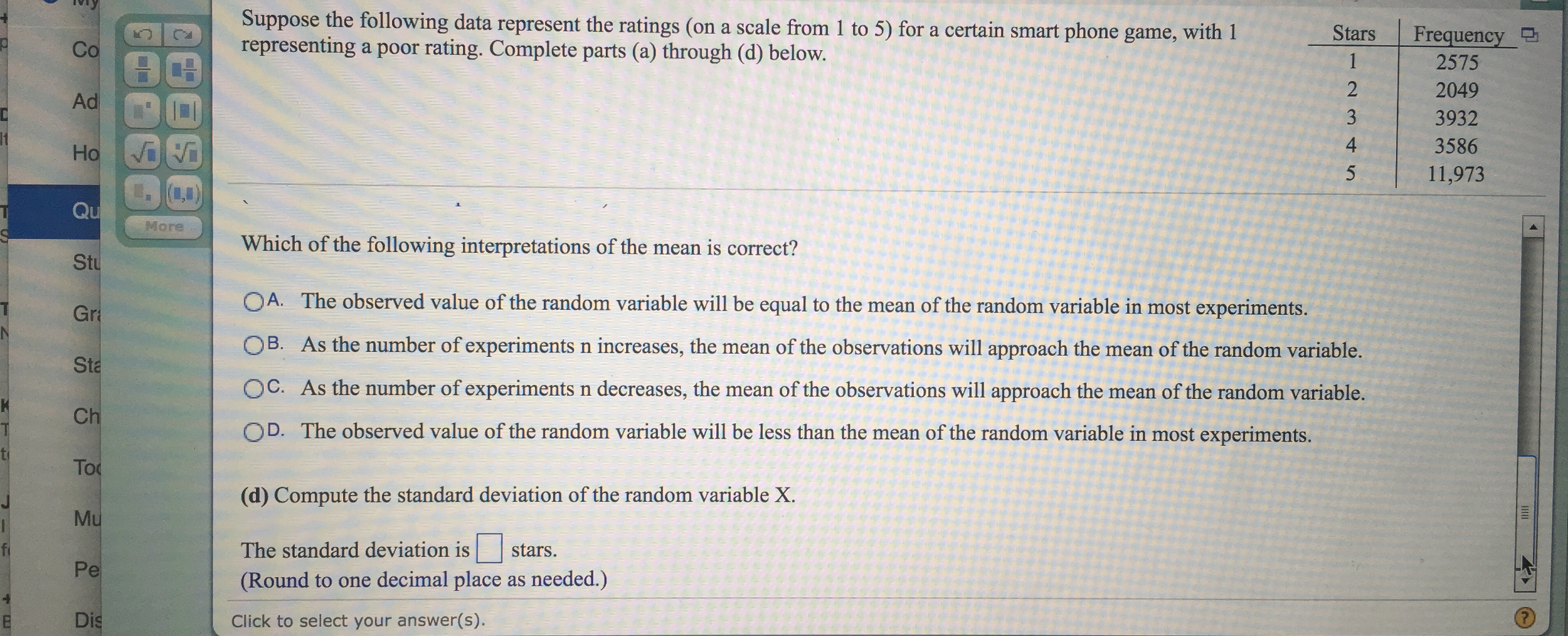 Solved Suppose the following data represent the ratings (on | Chegg.com