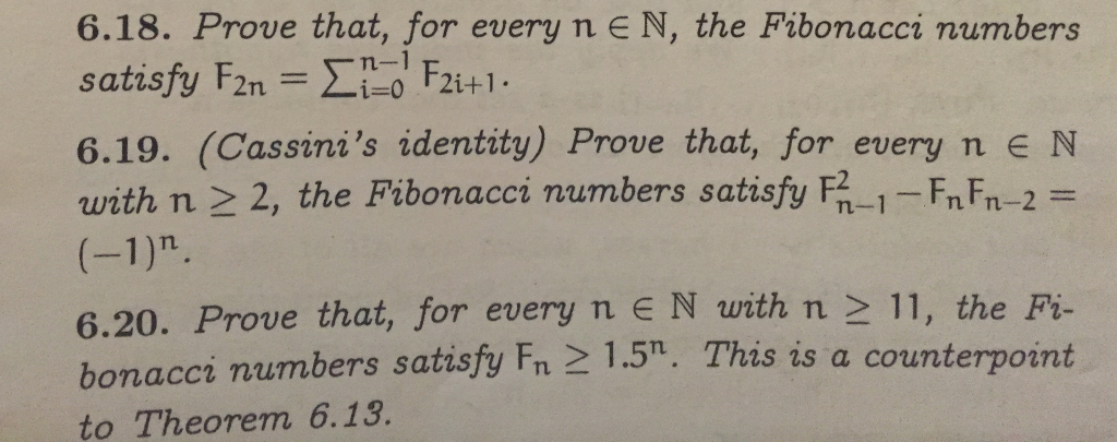 Solved 618 Prove That For Every N E N The Fibonacci 