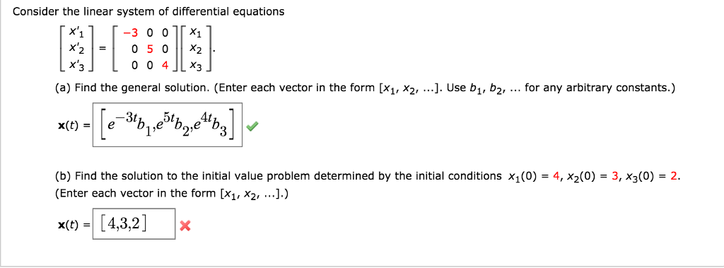 Solved Consider the linear system of differential equations. | Chegg.com