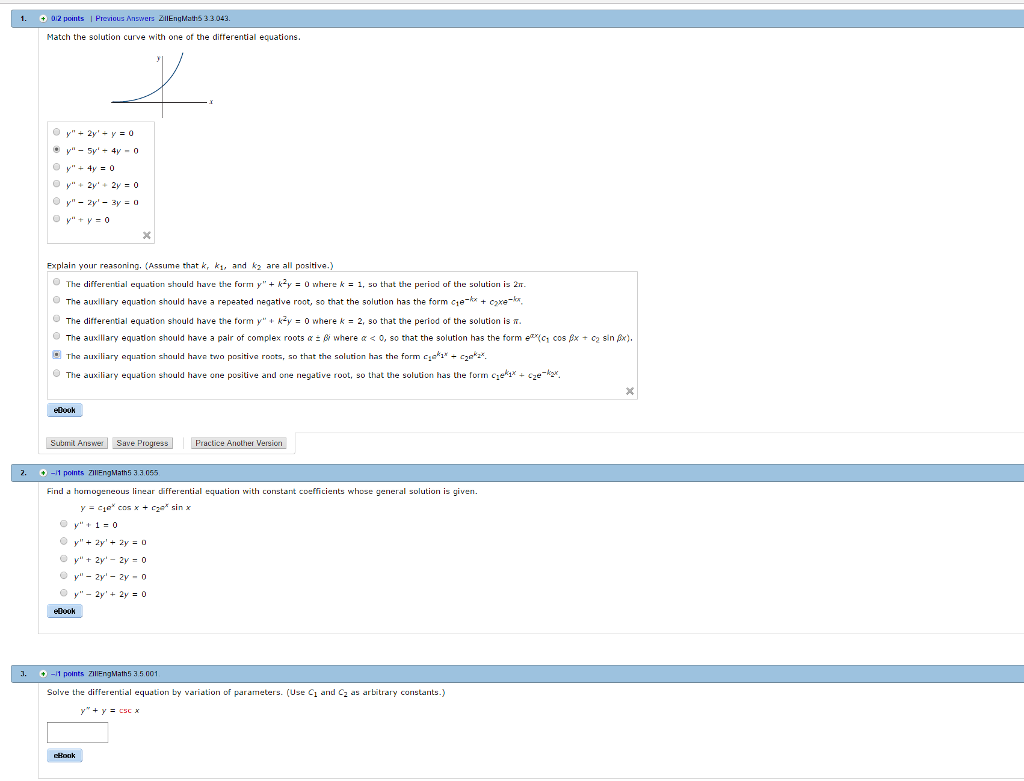 Solved Match the solution curve with one of the differential | Chegg.com