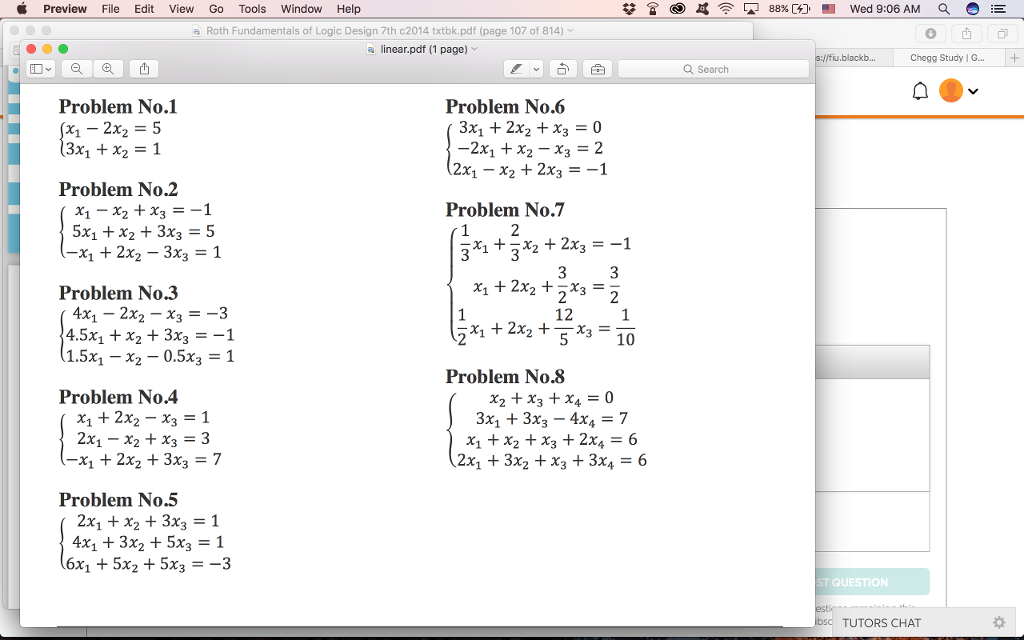 Solved Solve given systems of linear equations by converting | Chegg.com