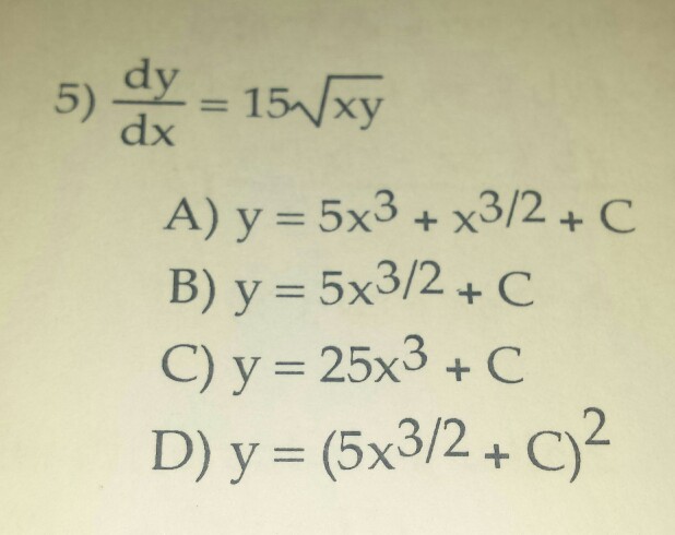 Solved solve the differential equation , please show | Chegg.com