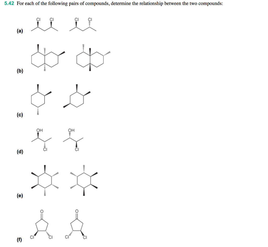 Solved 5.42 For each of the following pairs of compounds, | Chegg.com