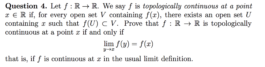 Solved Question 4. Let f R-R. We say f is topologically | Chegg.com