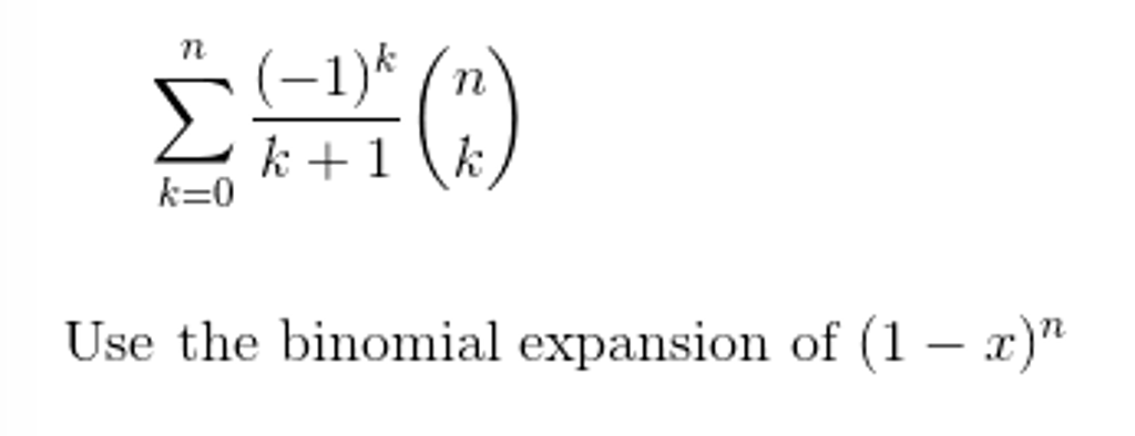 Solved Combinatorial Compute the following sum: sigma_k = | Chegg.com