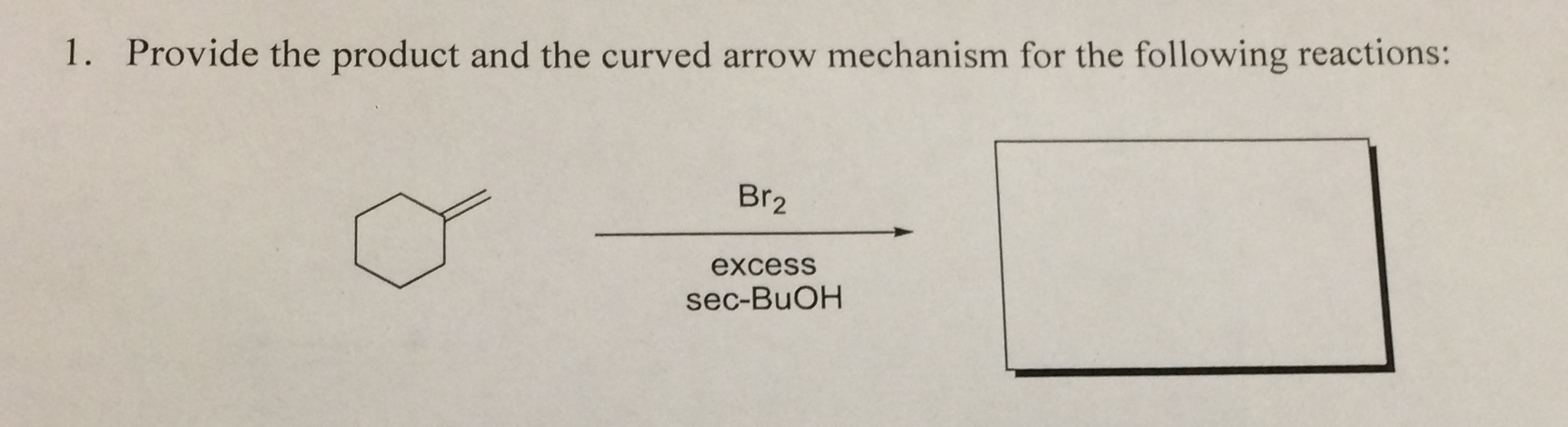 Solved Provide the product and the curved arrow mechanism | Chegg.com