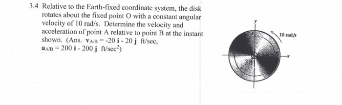 Solved Relative to the Earth-fixed coordinate system, the | Chegg.com