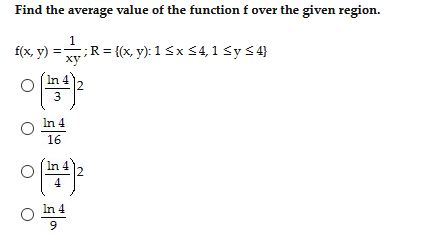 Solved Find the average value of the function f over the | Chegg.com