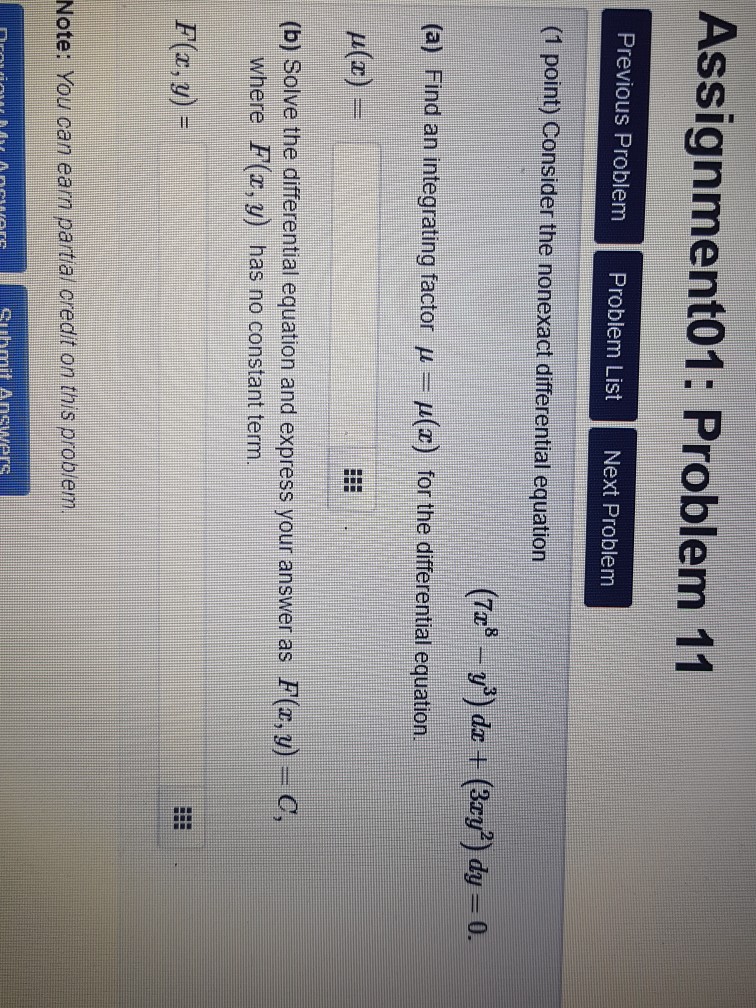 Solved Assignment01 Problem 11 Previous Problem Problem 4861