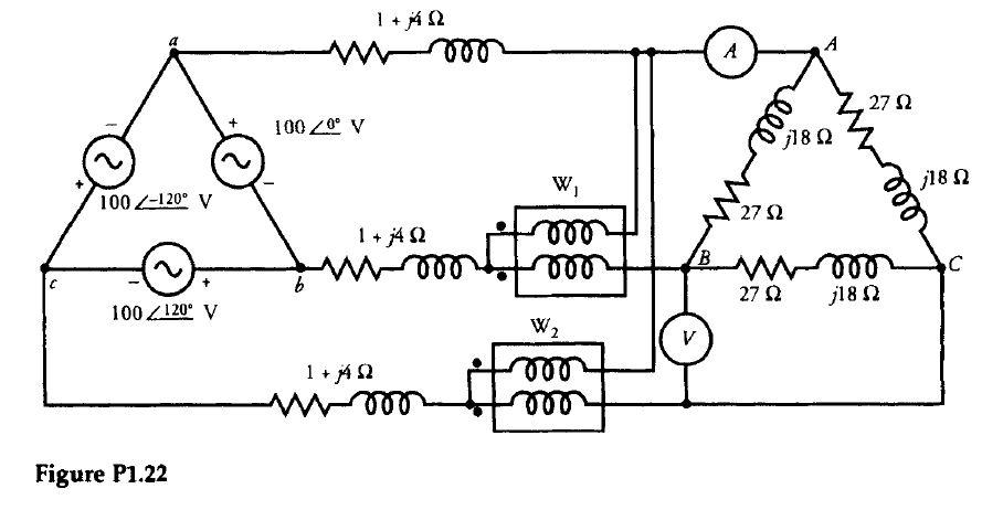Solved 1 22. A balanced three-phase load is connected to a | Chegg.com