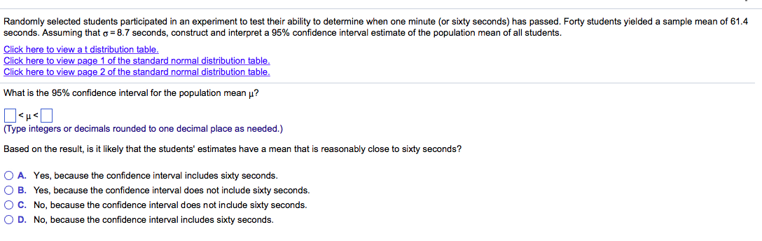 Solved Randomly selected students participated in an | Chegg.com