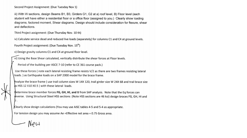 CE 4610 Fall 2016 class design Project (Due by parts | Chegg.com