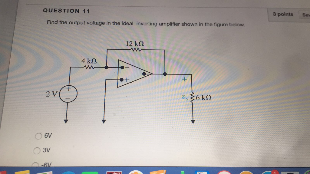 Solved Find the output voltage in the ideal inverting | Chegg.com
