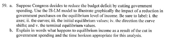 Solved 59. a. Suppose Congress decides to reduce the budget | Chegg.com
