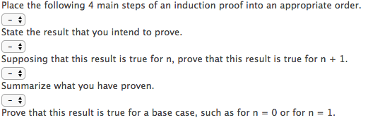 Solved Place the following 4 main steps of an induction | Chegg.com