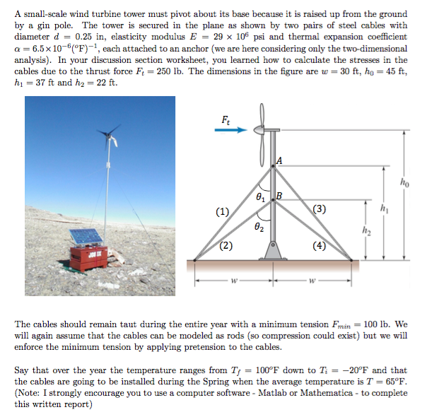Solid Mechanics Problem: Wind Turbine | Chegg.com