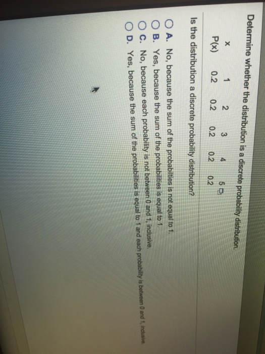 Solved Determine whether the distribution is a discrete | Chegg.com