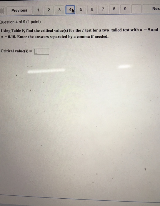 Solved Using Table F, find the critical value(s) for the t | Chegg.com