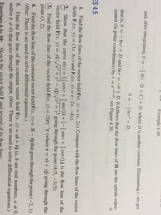 Solved Find the flow line of the vector field going through | Chegg.com