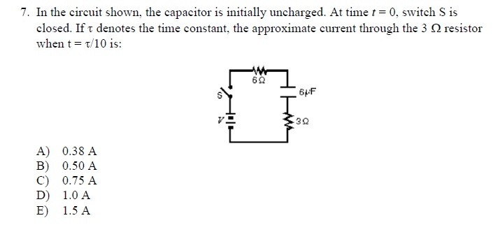 Solved In The Circuit Shown The Capacitor Is Initially