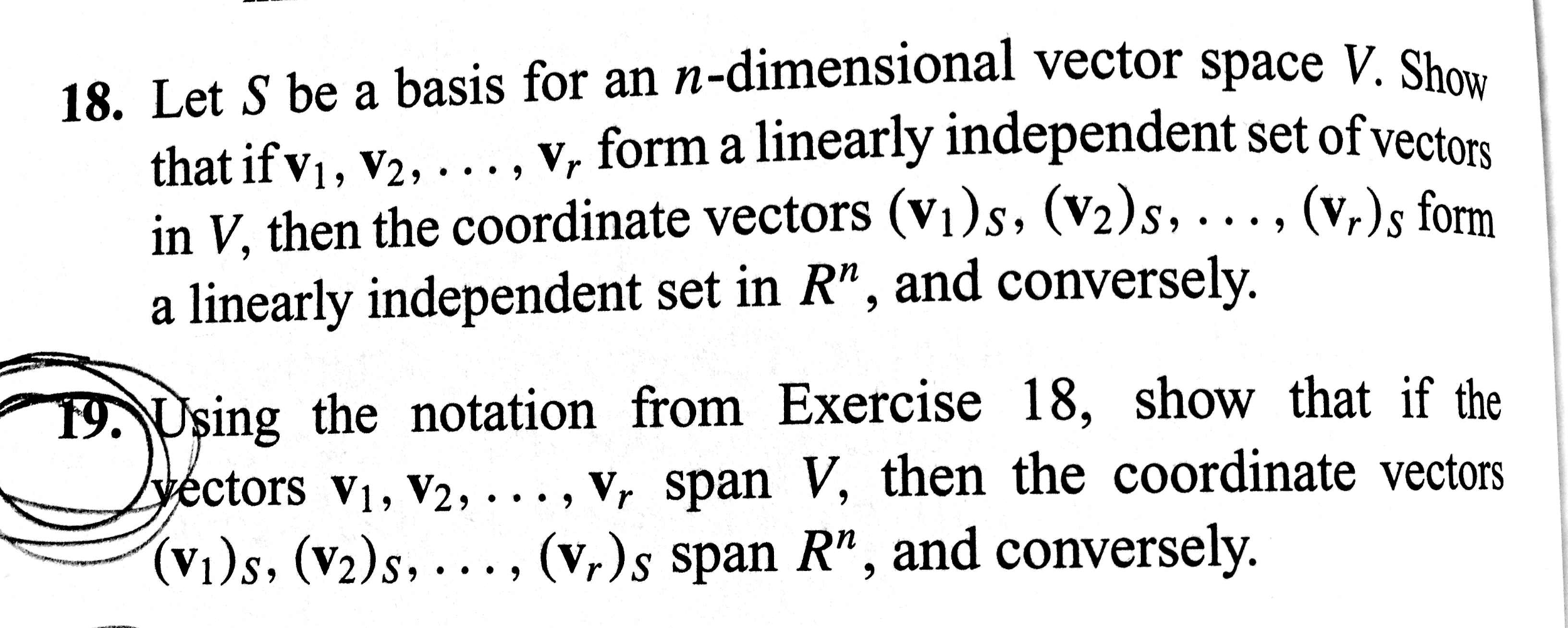 Solved Let 5 be a basis for an n -dimensional vector space | Chegg.com