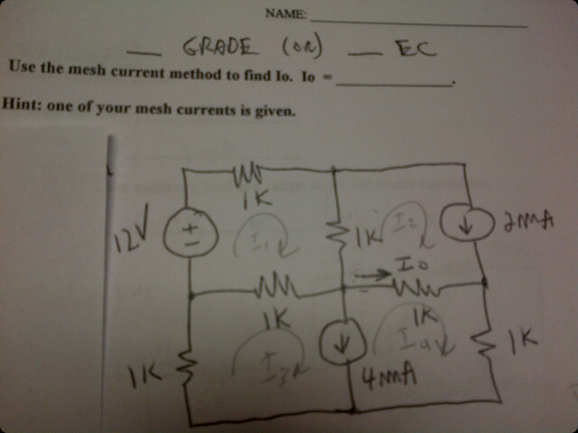 Solved Use the mesh current method to find I0. I0 = . Hint: | Chegg.com
