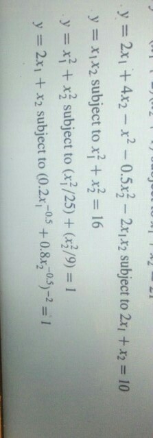 Solved find the optimal values of following functions | Chegg.com